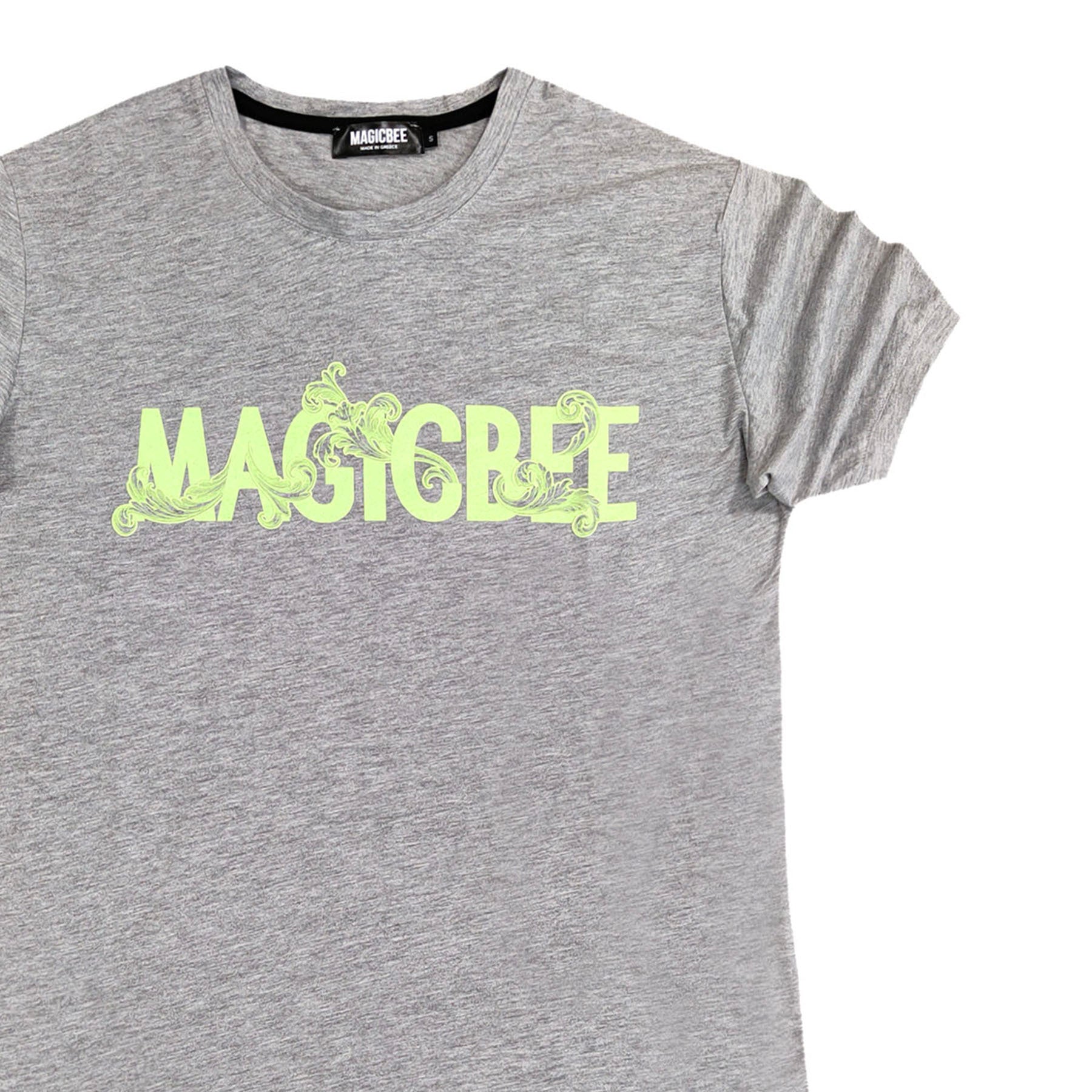 Magic bee - MB2306 - big green logo tee - grey